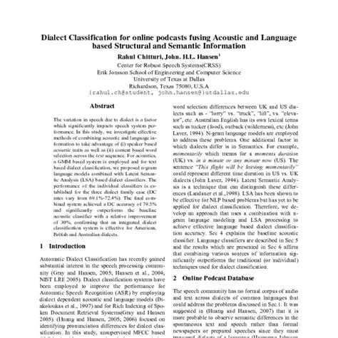 Dialect Classification For Online Podcasts Fusing Acoustic And Language Based Structural And