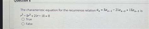 Solved Linear Homogeneous Recurrence Relationthe