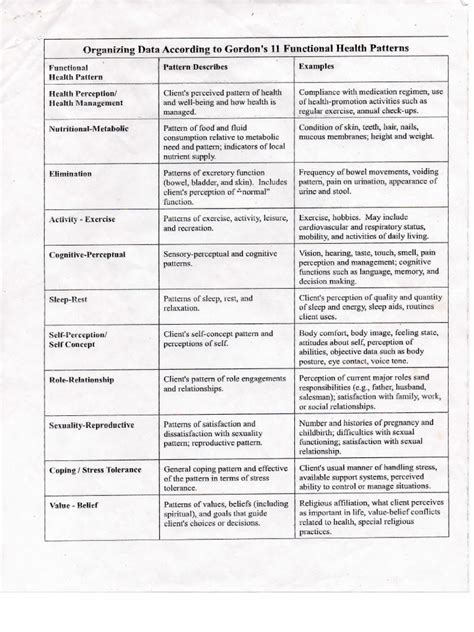 Funda Gordons 11 Functional Health Patterns Pdf