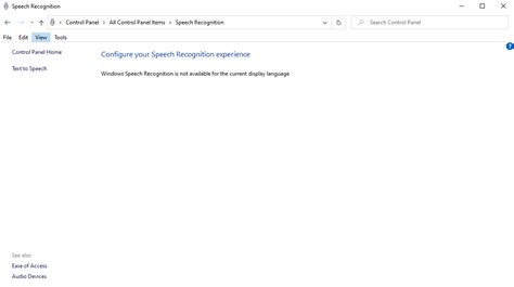 Speech Recognition Could Not Start Because The Language Configuration Is Not Supported The