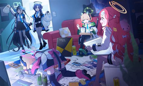 yuuka aris momoi midori and yuzu blue archive drawn by 13 spice