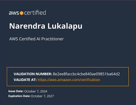 Lukalapu Narendra On Linkedin Awscertified Aipractitioner