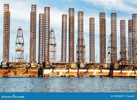 Abandoned Oil Rigs Stock Image Image Of Natural Factory 72895527