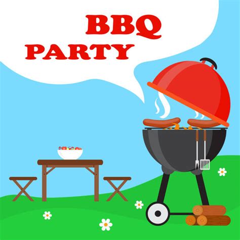 180 Bbq Party Invitation Cartoon Stock Illustrations Royalty Free