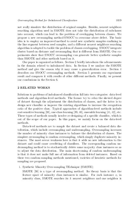Oversampling Method For Imbalanced Classification Computing And