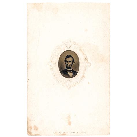 Sold Price President Abraham Lincoln March 7 1865 Dated Tintype Carte