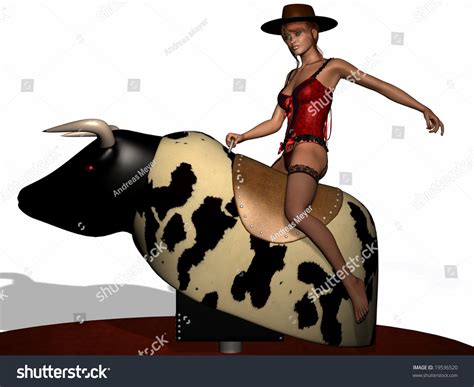 Sexy Bull Riding Stock Illustration 19536520