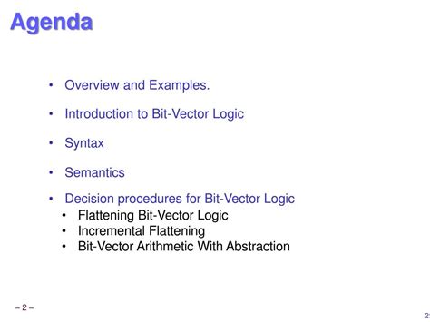 Ppt Modeling Data In Formal Verification Bits Bit Vectors Or Words