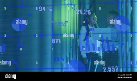 Image Of Data Processing Over African American It Woman And Man By