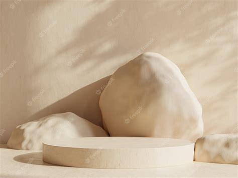 제품 프레젠테이션 3d 렌더링을위한 연단 디스플레이 프리미엄 사진