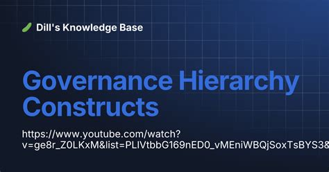 Governance Hierarchy Constructs Dills Knowledge Base