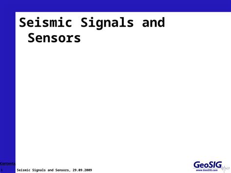 PPT Contents Seismic Signals And Sensors Seismic Signals And Sensors DOKUMEN TIPS