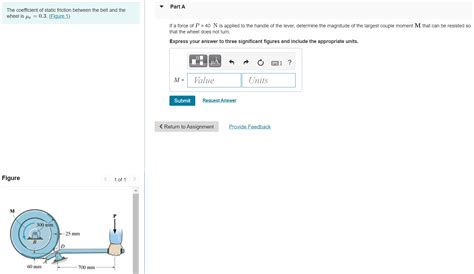 Solved Part A The Coefficient Of Static Friction Between The Chegg