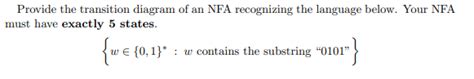 Solved Provide The Transition Diagram Of An Nfa Recognizing