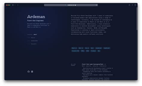 Github Ardemanproject Nextjs Profile A Personal Website Built With