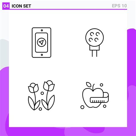 Set Of Icons In Line Style Creative Outline Symbols For Website Design And Mobile Apps Simple