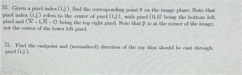 Solved Given A Pixd Index Ij ﻿find The Corresponding