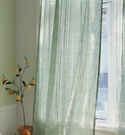 라데리브 라데리브 그린 빈티지 커튼 플라워 레트로 위시버킷