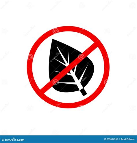 Do Not Use Leaf Here Vector Icon Leaf Banned Icon Stock Illustration
