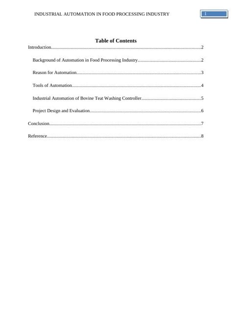 industrial automation in food processing industry desklib