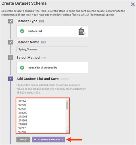 Create A Custom List Dataset Monetate KB