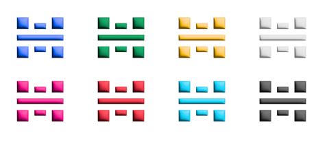 Vertical Align Top Icon Set Colored Symbols Graphic Elements 16597746 Png