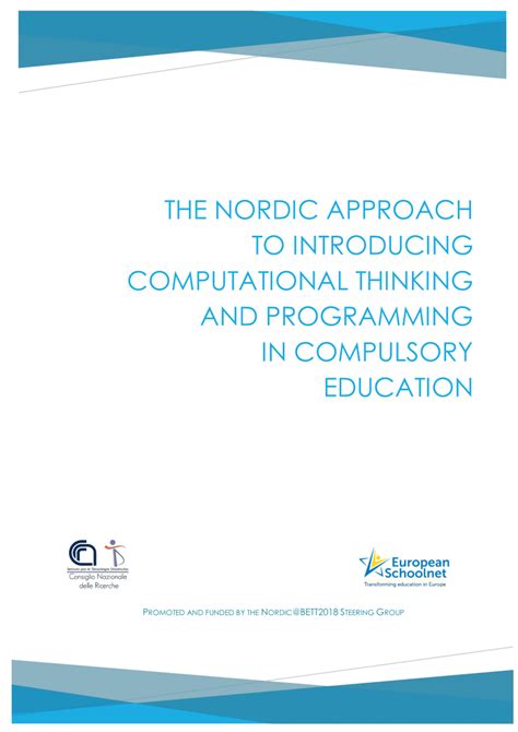 Pdf The Nordic Approach To Introducing Computational Thinking And