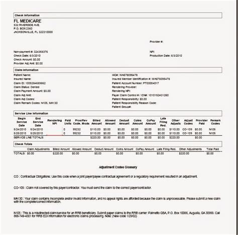 Denial EOB Example RCM