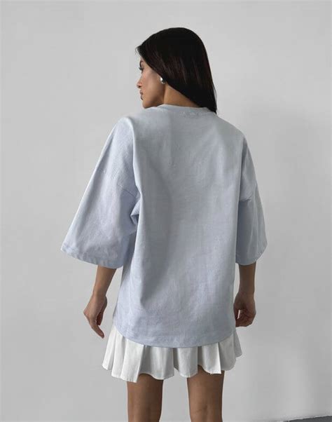 Футболка оверсайз жіноча з подовженим рукавом світло блакитна купити в Києві Спортивні