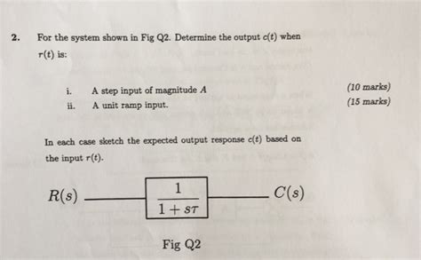 Solved For The System Shown In Fig Q Determine The Output Chegg