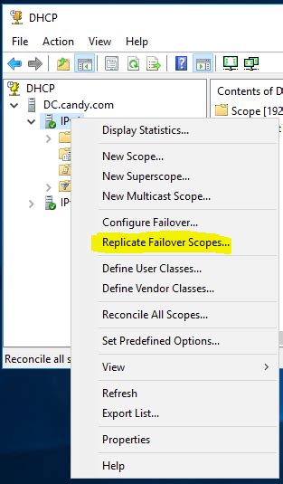 dhcp failover and syncing reservations microsoft qanda