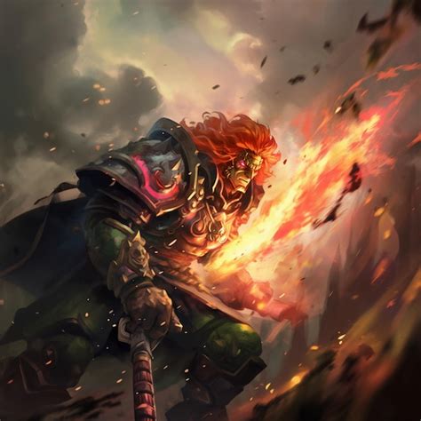 Premium Photo A Close Up Of A Person With A Sword And A Fire