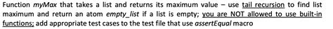 Function Mymax That Takes A List And Returns Its