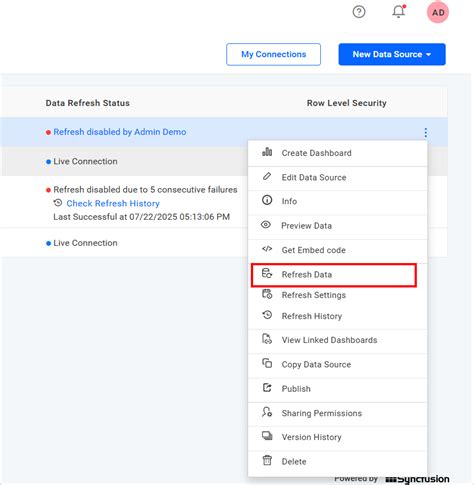 Manage Data Sources Embedded Bi Bold Bi Documentation
