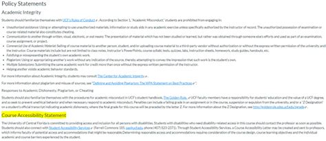 Provide Up To Date Accessibility Statement In Your Syllabus
