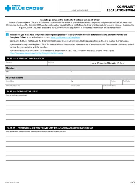 Fillable Online Complaint Escalation Form Fax Email Print Pdffiller