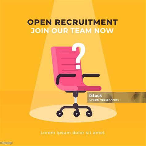 물음표 기호 및 자리 빛 배경 그림 간단한 사무실의 자 고용 하는 사업 하 고 개념을 모집입니다 현대 평면 스타일 벡터 디자인입니다 스포트라이트에 대한 스톡 벡터 아트 및