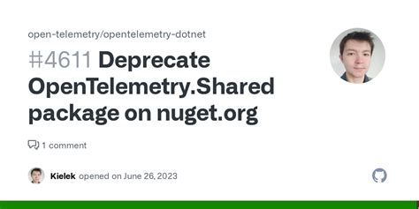 Deprecate Opentelemetryshared Package On · Issue 4611
