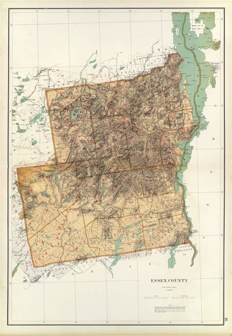 Essex County 1895 Map New York Reprint Land Patents Bien State Atlas Etsy