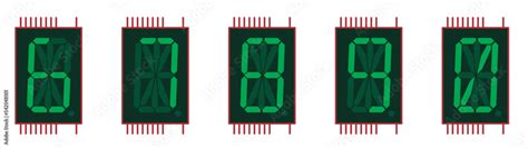 Vector Image Of A Single Digit Sixteen Segment Liquid Crystal Indicator