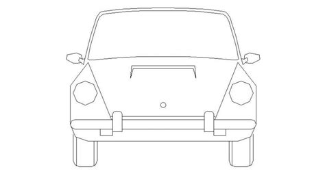 Drawing Of Vintage Car 2d View Elevation Autocad File