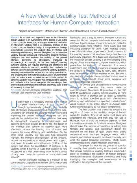 Pdf A New View At Usability Test Methods Of Interfaces For Human Computer Interaction