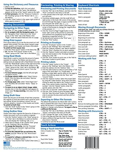 Microsoft Word 2021 And 365 Introduction Quick Reference Training Tutorial Guide