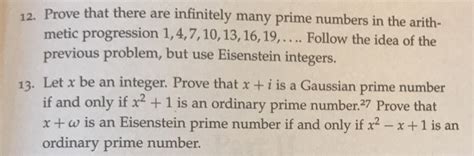 Solved 12 Prove That There Are Infinitely Many Prime