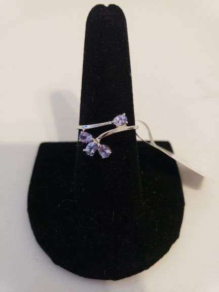 Sterling Silver Tanzanite Bypass Ring Size 8 New Trice Auctions