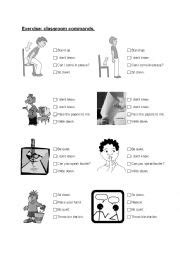 Classroom Commands Worksheets Sketch Coloring Page