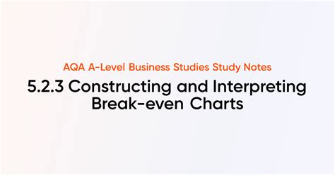 Constructing And Interpreting Break Even Charts 5 2 3 Aqa A Level Business Notes Tutorchase