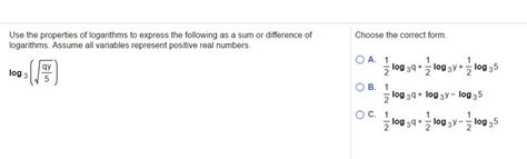 Solved Use The Properties Of Logarithms To Express The Chegg