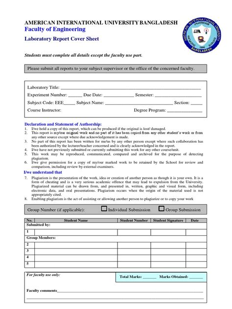 aiub lab cover sheet pdf