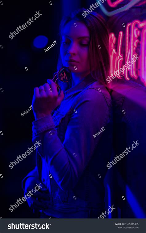 Creative Sexual Portrait Girl Neon Lighting Stock Photo Edit Now 1505315435